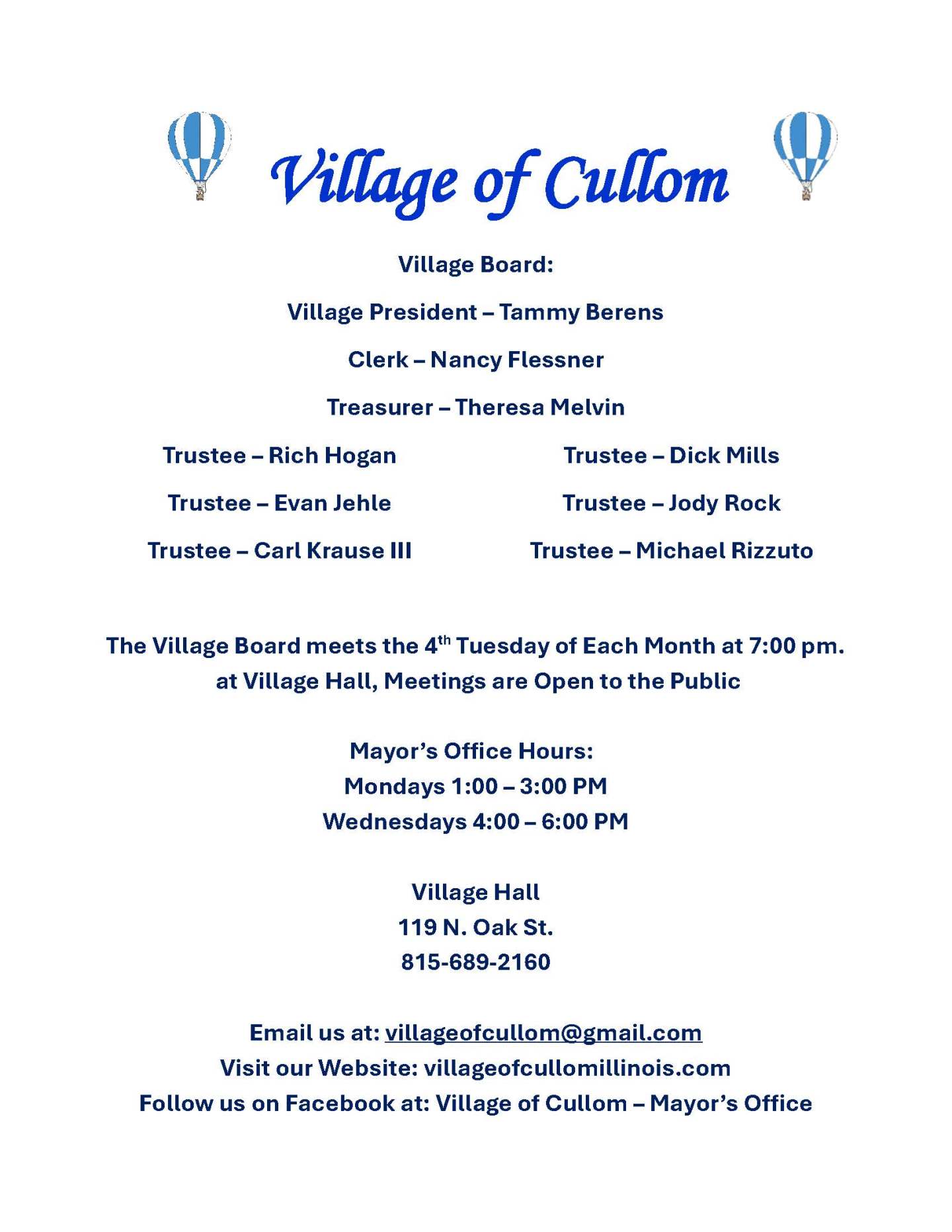 Village of Cullom, Illinois – Cullom Board of Trstees